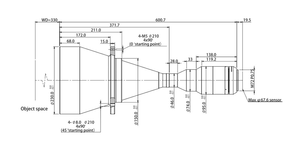 0.356X, 150M M72-Mount Bi-Telecentric Lenses | DTCM150M COOLENS ...