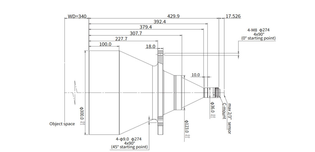 0.044X, 2/3" C-Mount Bi-Telecentric Lenses | DTCM230 COOLENS®