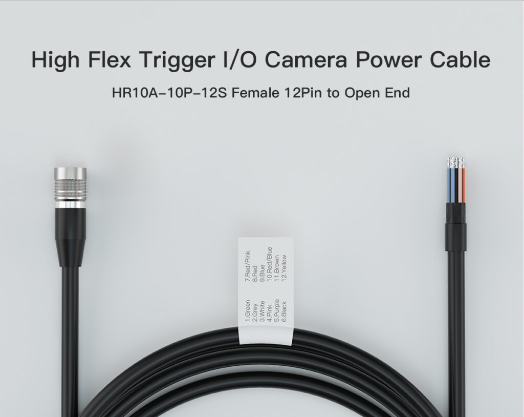 Hirose 12 Pin Female to Open I/O Power High Flex Cable | For Machine ...