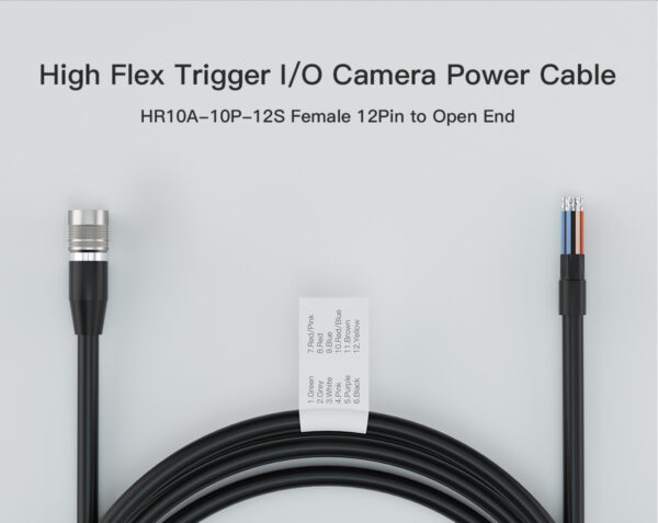 Hirose 12 Pin Female to Open I/O Power High Flex Cable | For Machine ...