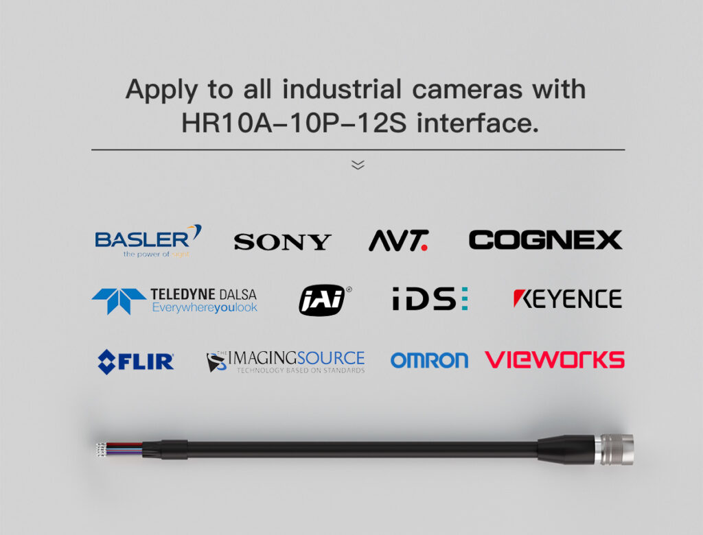 Hirose 12 Pin Female to Open I/O Power High Flex Cable | For Machine ...