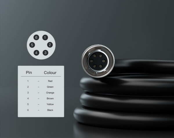 Hirose 6 Pin Female to Open I/O Power High Flex Cable | For Machine ...