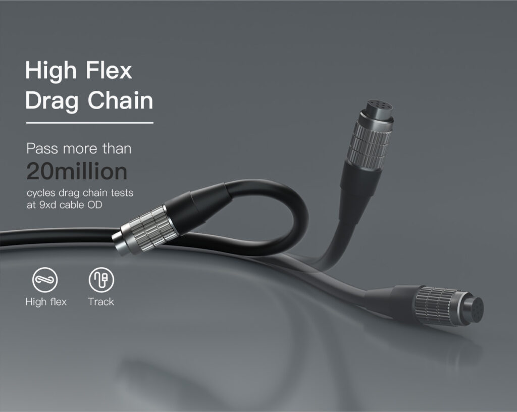 Hirose 8 Pin Female to Open I/O Power High Flex Cable | For Machine ...